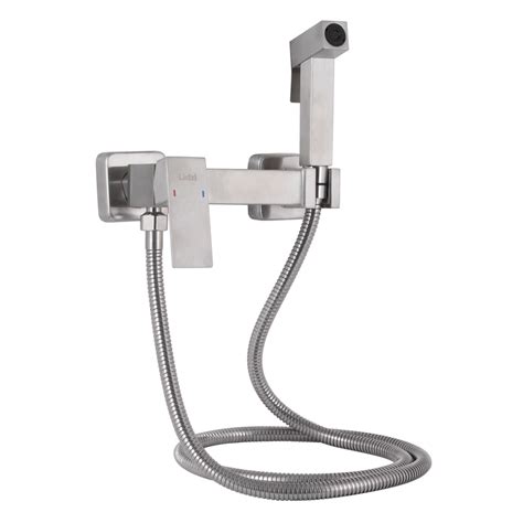 ᐉ Гігієнічний душ квадратний Lidz Steel 2 з змішувачем зовнішнього монтажу Нержавіюча сталь