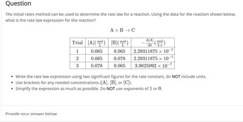 solved the initial rates method can be used to determine the