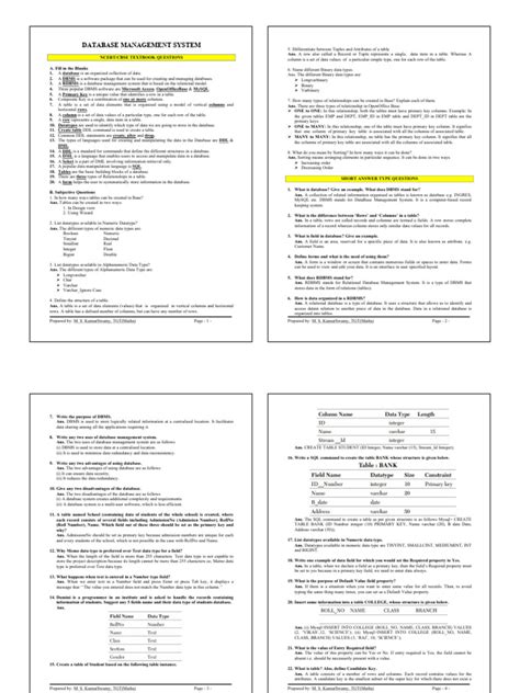 03 Database Management System Important Questions Answers Converted Pdf Databases