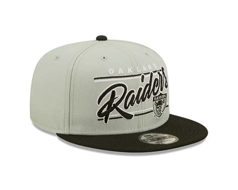 Oakland Raiders New Era Team Script 9fifty Snapback Hat Grey Black