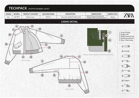 Tech Pack Of Cropped Bomber Jacket Behance