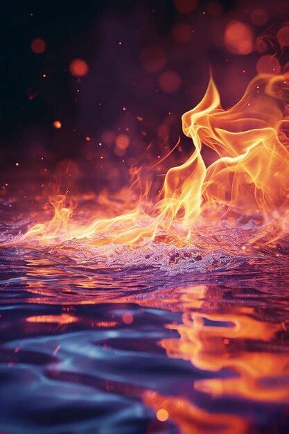 A 3d Background For An Invitation Showing Subtle Fire And Water