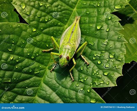 Grasshopper On Leaf Made With Generative Ai Illustration Royalty Free