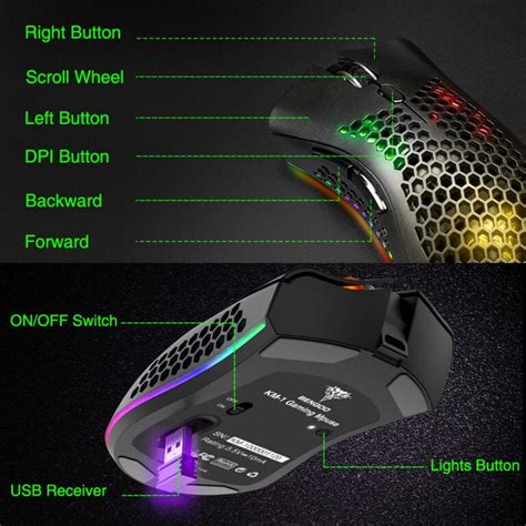 Bengoo Km 1 Wireless 24g Gaming Mouse Rgb Rechargeable