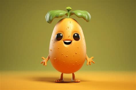 Premium Ai Image Cute Fruit Character