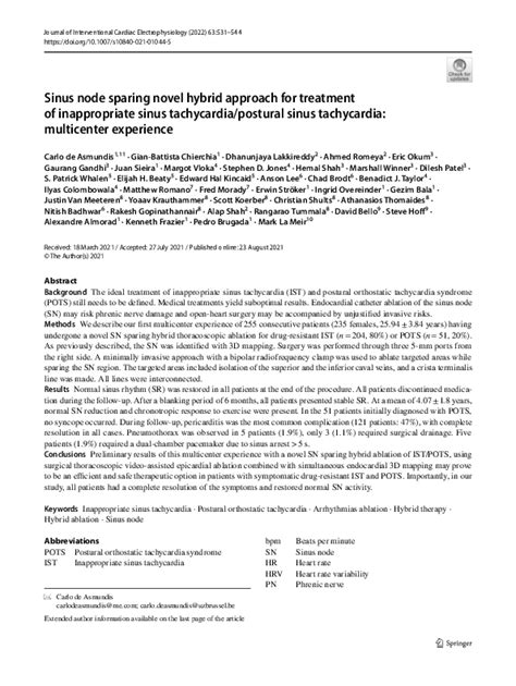 Pdf Sinus Node Sparing Novel Hybrid Approach For Treatment Of