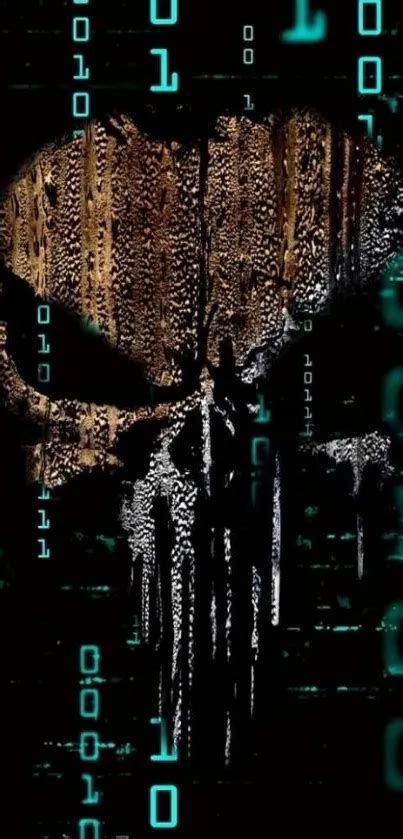 Digital Skull With Binary Code Free Download