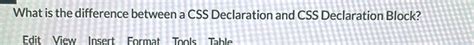 What Is The Difference Between A Css Declaration And Css Declaration