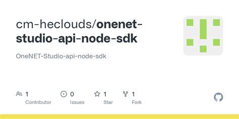 GitHub Cm Heclouds Onenet Studio Api Node Sdk OneNET Studio Api Node Sdk