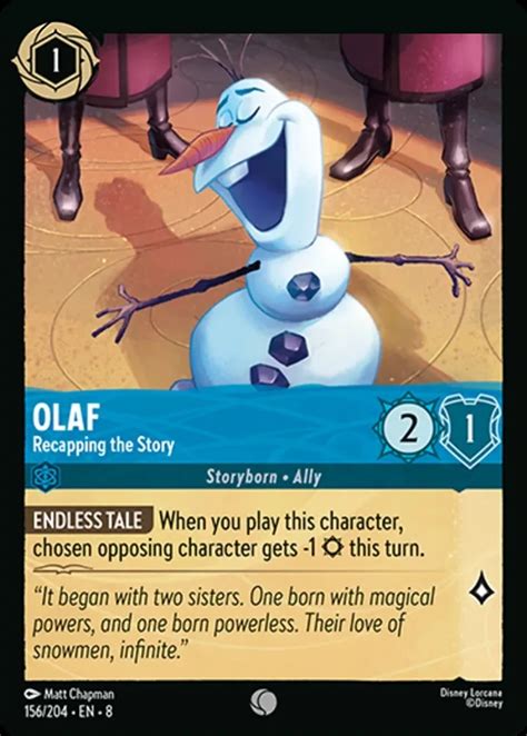 Olaf Recapping The Story 156204 Disney Lorcana Card Details Review Lorcana Player