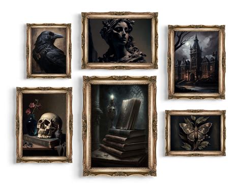 Dark Academia Gallery Wall Art Moody Vintage Prints Digital Download