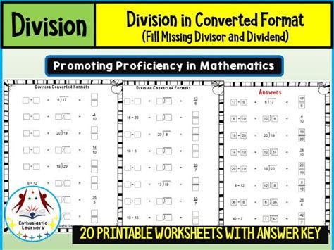 Division With Converted Format Fill The Missing Divisor And Dividend