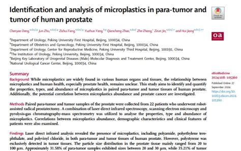 Identification And Analysis Of Microplastics In Para Tumor And Tumor Of