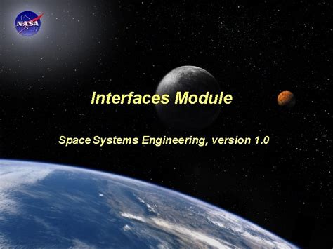 Interfaces Module Space Systems Engineering Version 1 0