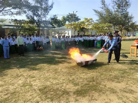 ဘိုကလေးမြို့နယ်တွင် မီးဘေးလုံခြုံရေး အသိပညာပေးဟောပြောကာ သရုပ်ပြဆောင်ရွက