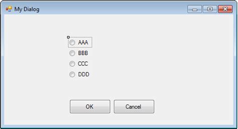 C How To Create Dialog Box With Radio Buttons And Return Value Stack Overflow