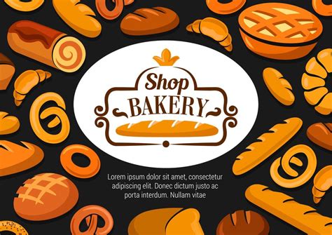 Bakery Shop Pastry And Bread Poster 16539174 Vector Art At Vecteezy