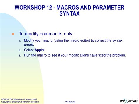 Ppt Workshop 12 Macros And Parameter Syntax Powerpoint Presentation