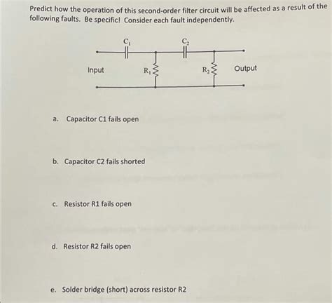 Solved Predict How The Operation Of This Second Order Filter