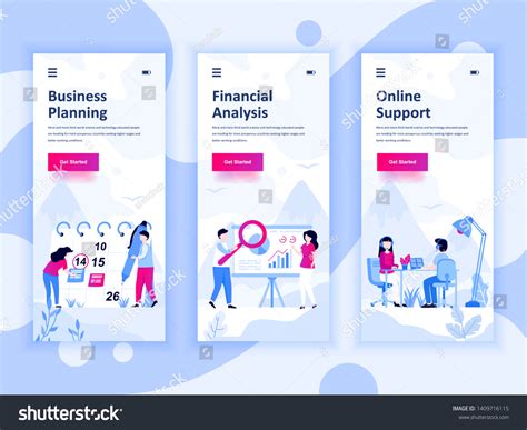 Set Onboarding Screens User Interface Kit Stock Vector Royalty Free