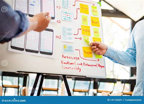 Website And Mobile App Development Concept Mobile Phone And Coffee Cup On A White Office Desk