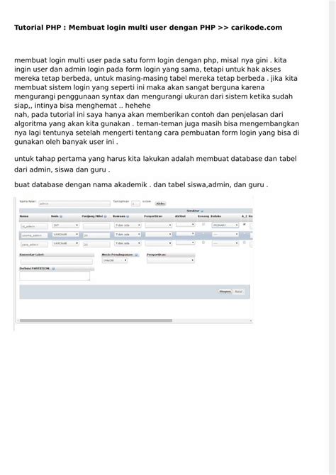 Pdf Membuat Halaman Login Multiuser Dokumen Tips