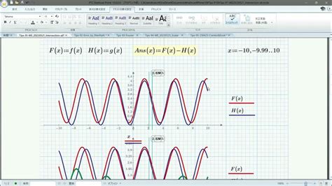 Mathcad P10 Tips 91a Intersections Of Two Functions Youtube