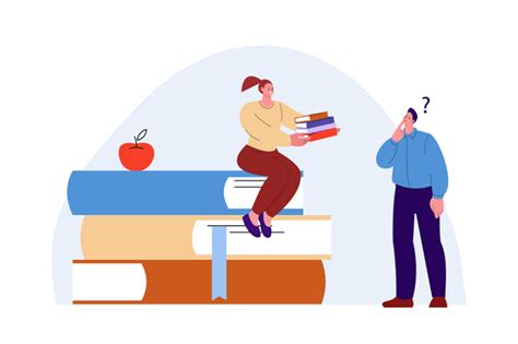 Education Concept Girl Give Books To Thinking Man Problem Solution By Microvector TheHungryJPEG