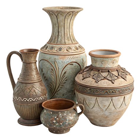 Collection Of Antique Pottery Vases Isolated 67595220 Png
