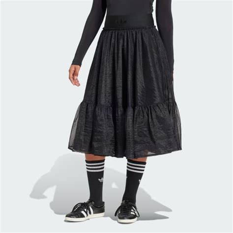 Adidas Waistband Tulle Maxi Skirt Black Adidas Philippines