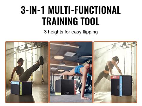 Vevor 3 In 1 Plyometric Jump Box 161412 Inch Cotton Plyo Box
