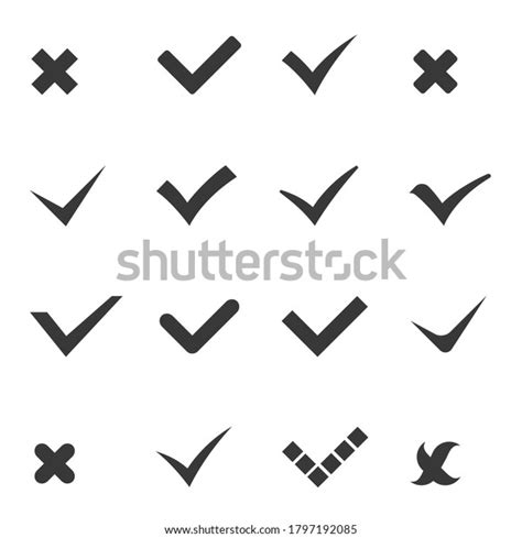 체크 표시 눈금 교차 아이콘 벡터 스톡 벡터로열티 프리 1797192085 Shutterstock