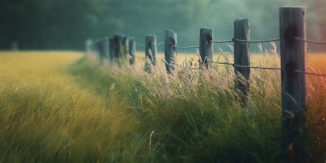 Premium Ai Image Fence In The Grass