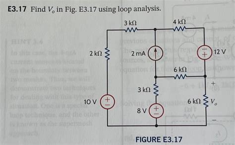 solved e3 17 find vo in fig e3 17 using loop analysis