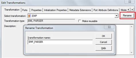 Jin Transformation Tab Click On Rename Highlighted Above Which