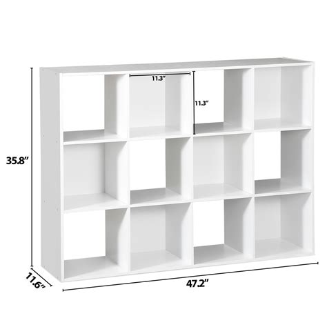 12 Cube Cubby Bookcase Open Standing Book Shelving Cabinet Display Cube