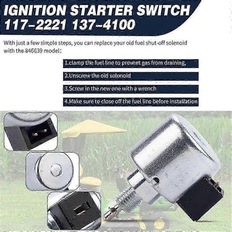 Fuel Shut Off Solenoid For Briggs And Stratton 694393 33r877 Lawn Mower Engine Replacement 846639