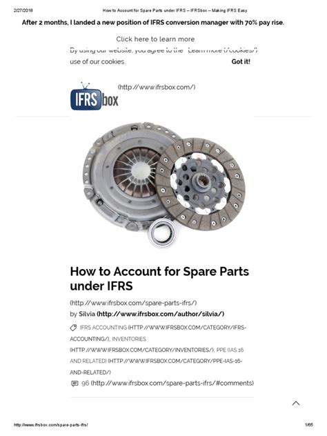 How To Account For Spare Parts Under Ifrs Ifrsbox Making Ifrs Easy Pdf International