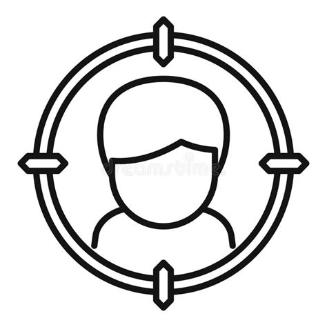 Man Target Icon Outline Vector Audience Digital Stock Illustration