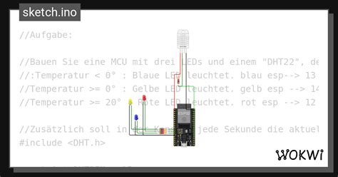 Temperatur Sensor Esp32 Wokwi ESP32 STM32 Arduino Simulator