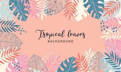 Modern Tropical Leaves With Colorful Background 20478573 Vector Art At