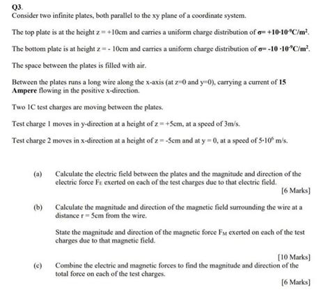 solved q3 consider two infinite plates both parallel to