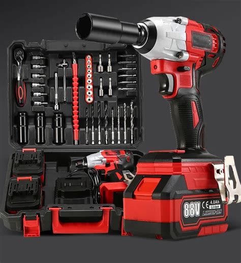 Heavy Duty Cordless Impact Power Wrench Electric Impact Gun Socket