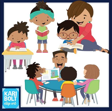 Reading Clip Art By Kari Bolt Clip Art Tpt
