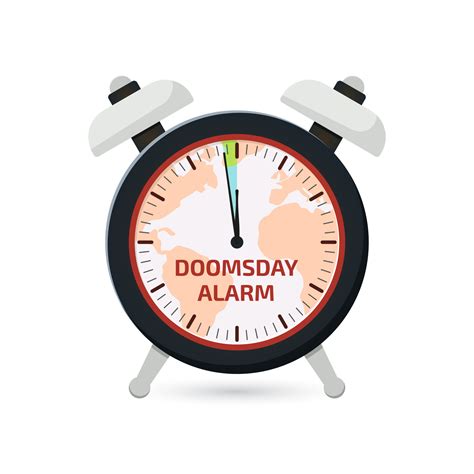doomsday alarm poster doomsday clock 100 seconds to midnight symbol
