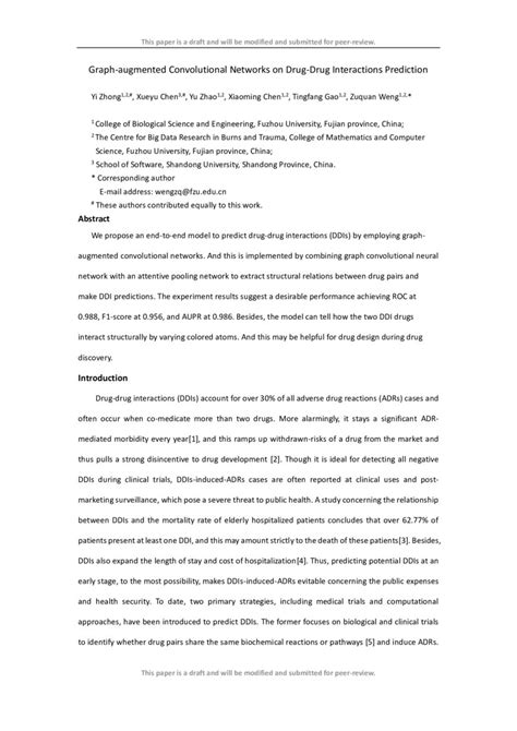 Graph Augmented Convolutional Networks On Drug Drug Interactions