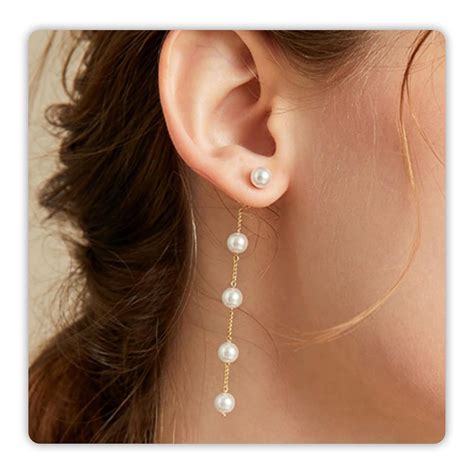 Trinckle Pearl Earrings For Women 14k Gold Pearl Drop