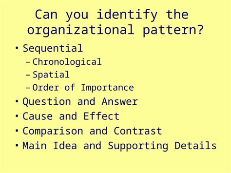 Ppt Can You Identify The Organizational Pattern Dokumentips