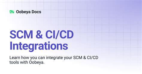 Scm Git And Cicd Oobeya Docs