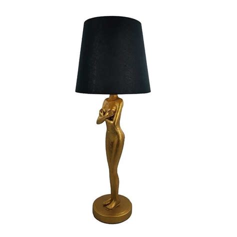 Table Lamp Woman Goldblack 78cm •